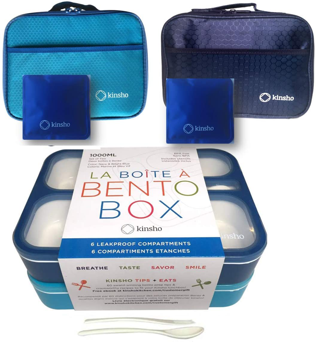 Bento Boxes with Bag and Ice Packs Set | Lunch-Box or Snack Containers ...